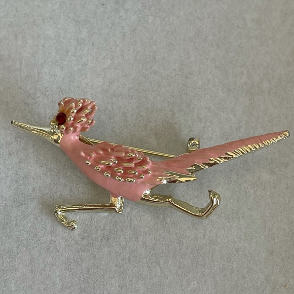 Jewelry | Vintage Pink Road Runner Brooch | Poshmark